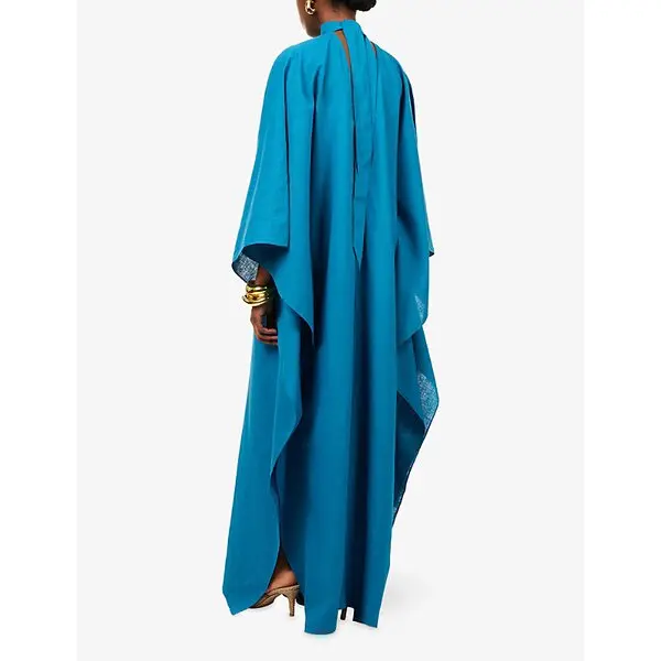 TALLER MARMO V-neck Draped Linen Kaftan