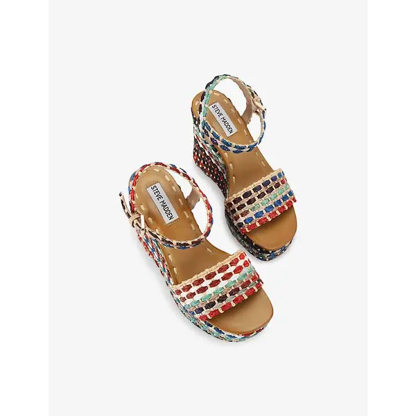 Steve Madden Saucie Heeled Raffia Wedges