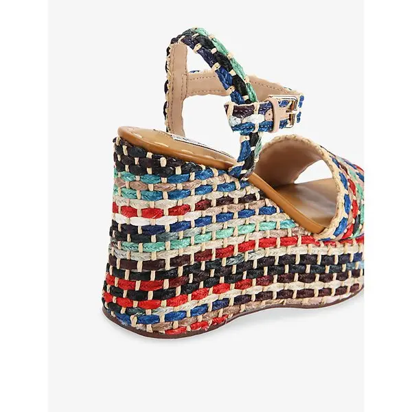 Steve Madden Saucie Heeled Raffia Wedges