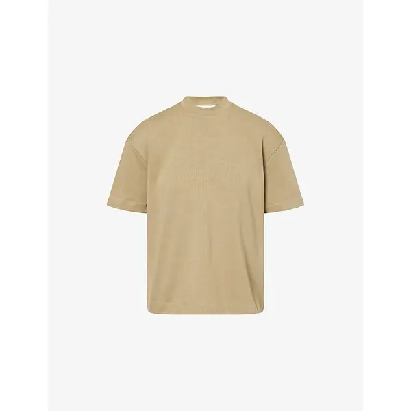 THE FRANKIE SHOP Boxy-fit Cotton-blend T-shirt - Pale Olive