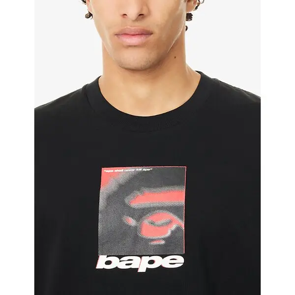 A BATHING APE Graphic-print Crew-neck Cotton T-shirt