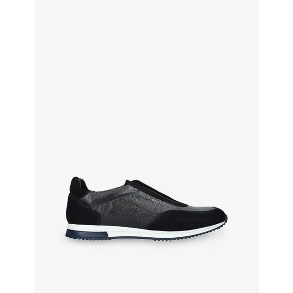 LOAKE Ballantyne Leather And Suede Trainers - Navy