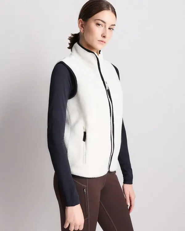 Quince Sherpa Full-zip Vest - Frost/black