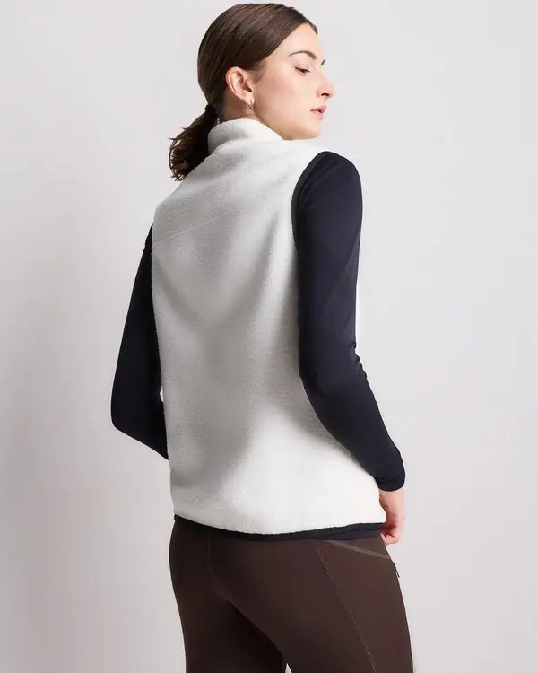 Quince Sherpa Full-zip Vest - Frost/black