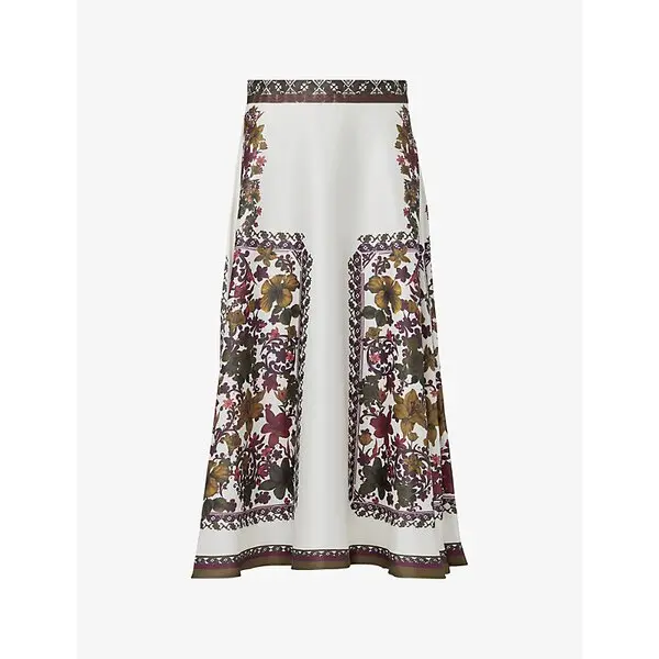 LEEM Floral-print High-waist Woven Maxi Skirt - Multi-coloured