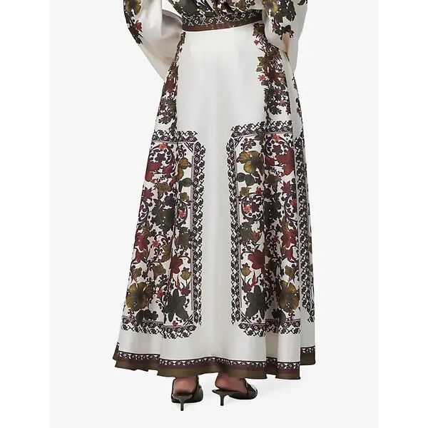LEEM Floral-print High-waist Maxi Skirt