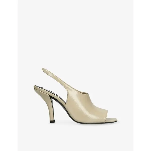 TOTEME Contour 85 Slingback Leather Heeled Pumps - Bone