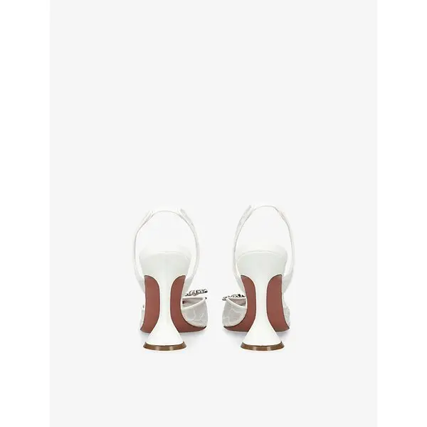 Amina Muaddi Rose 95 Lace Slingback Heels