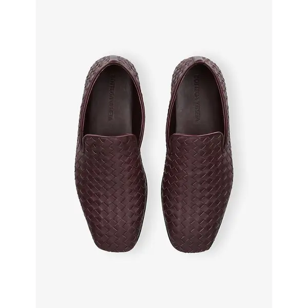 Bottega Veneta Intrecciato Leather Loafers - Wine