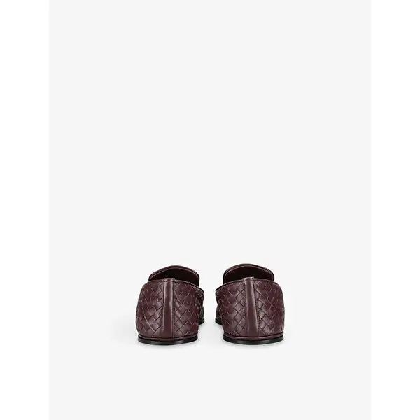 Bottega Veneta Intrecciato Leather Loafers - Wine