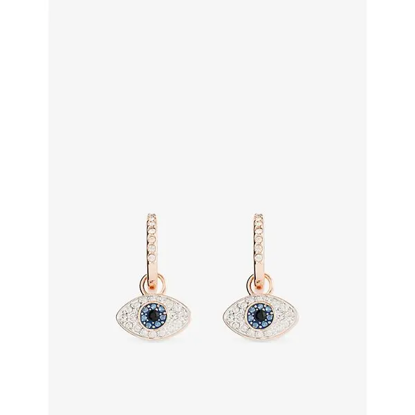 SWAROVSKI Symbolica 18ct Rose Gold-plated And Crystal Hoop Earrings - Silver Tone