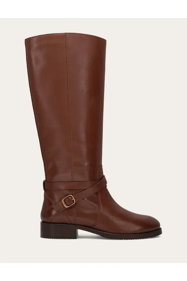 THE FRYE COMPANY Melissa Belted Riding Wide Calf Boots - Red