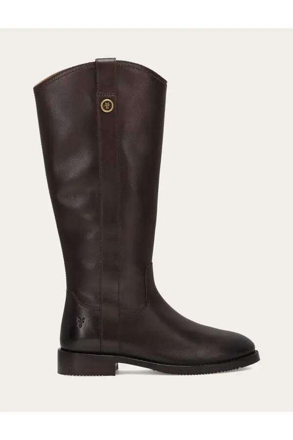 THE FRYE COMPANY Melissa Button Tall Inside Zip Wide Calf Boots - Brown