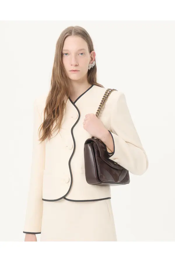 Valentino Garavani Crepe Couture Jacket With Contrasting Trim - Black