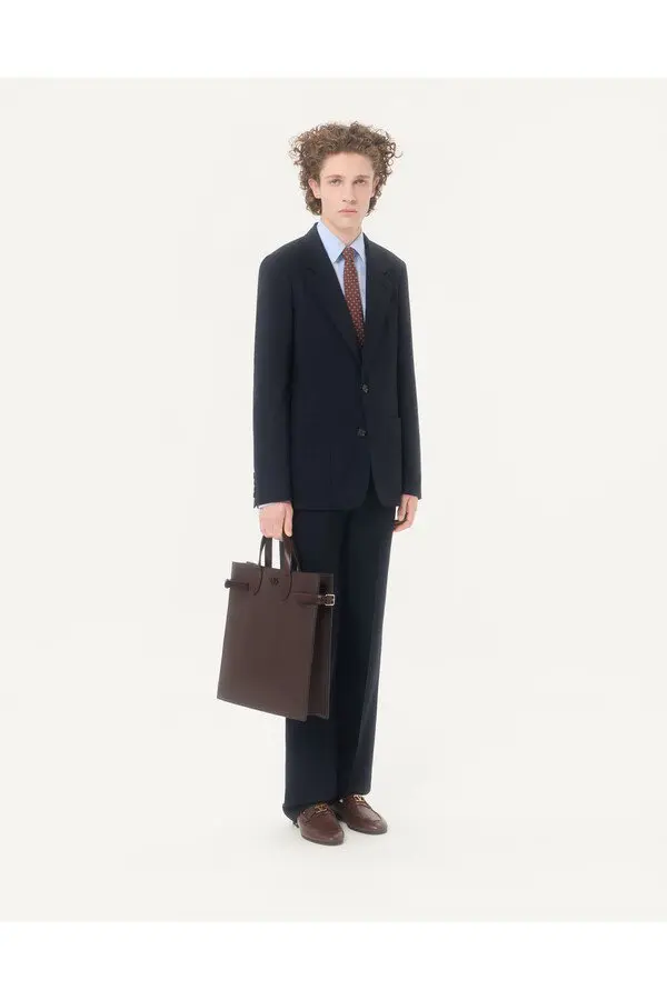 Valentino Garavani Single-breasted Natté Wool Jacket - Blue