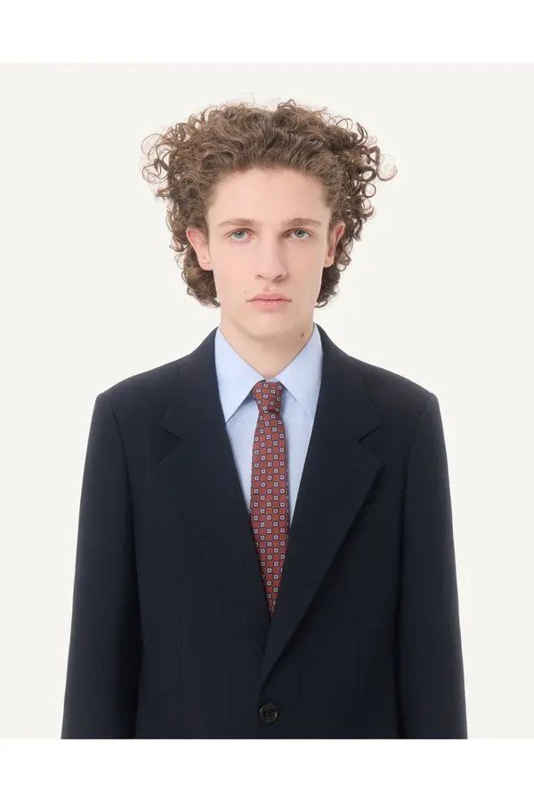Valentino Garavani Single-breasted Natté Wool Jacket