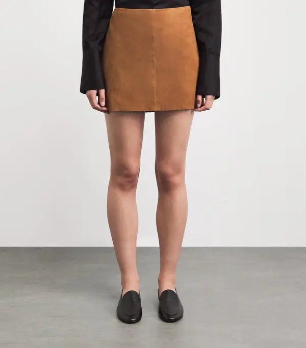 ARMA Lamb Suede Mini Skirt - Beige