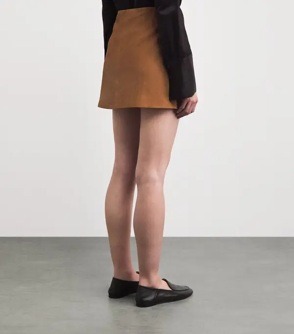 ARMA Lamb Suede Mini Skirt - Beige
