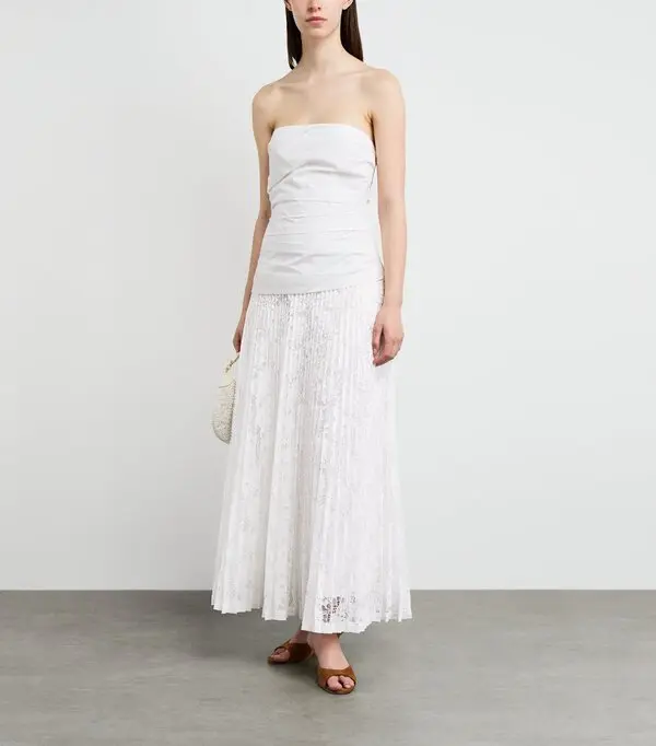 Simkhai Lace-trim Annalise Midi Dress - Ivory