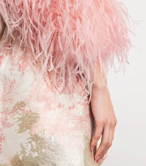 alice and olivia pink feather dress Alice + Olivia Tegan Feather Party Dress, Pink, Women's, 10