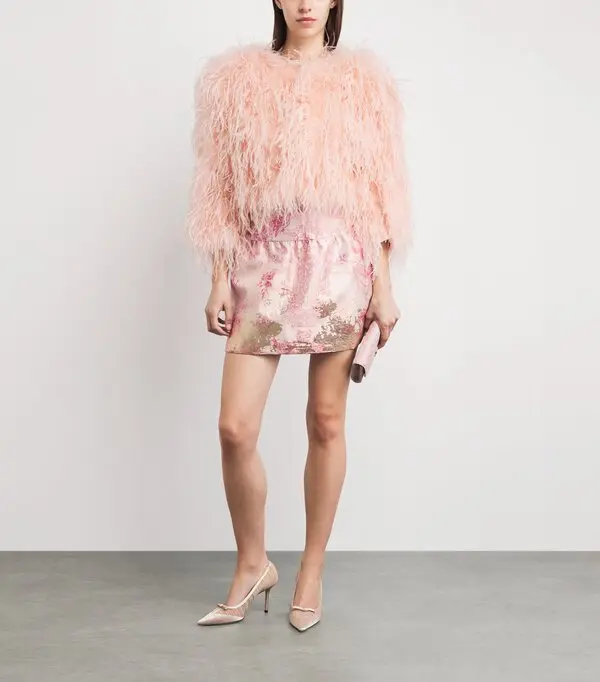 Alice + Olivia Satin Ella Mini Skirt - Pink