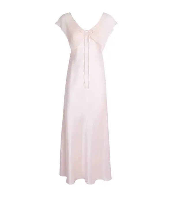 MANITO Mulberry Silk Chiffon Crete Nightdress - Pink