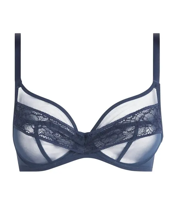 Maison Lejaby Lace Nudite Underwired Bra - Navy