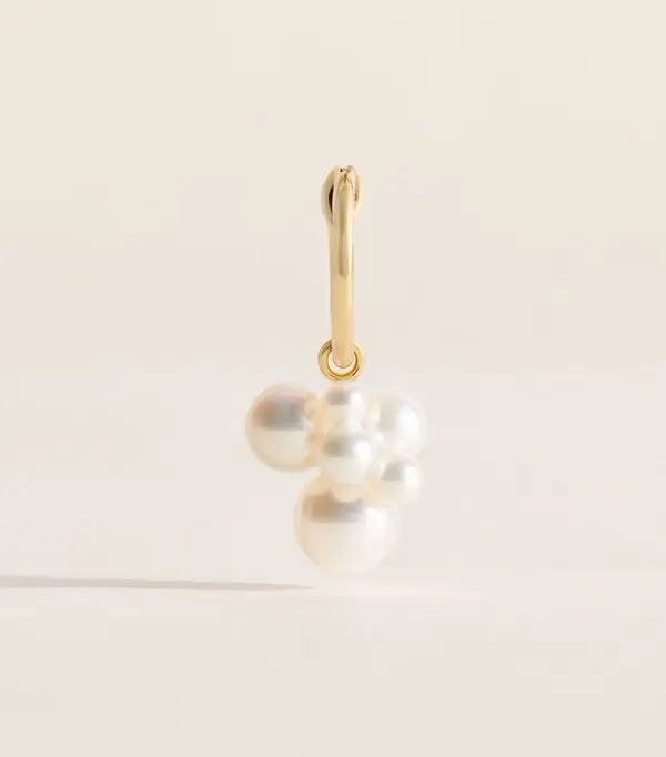 Sophie Bille Brahe Yellow And Pearl Lily Botticelli Single Earring - Gold