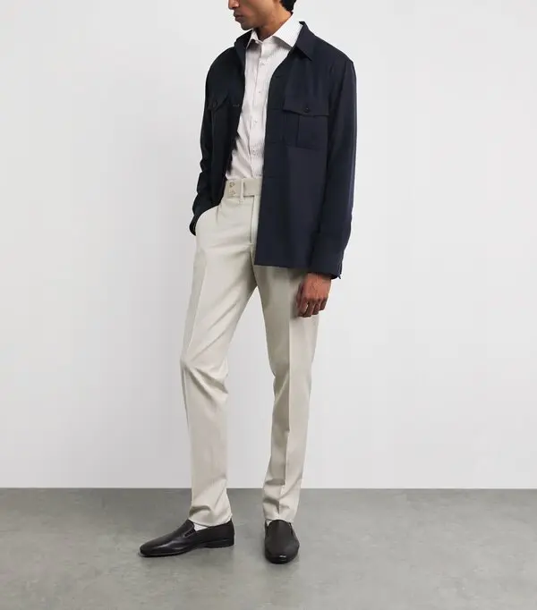 Canali Cotton Stripe Shirt - Brown