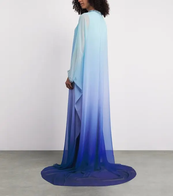 Pamella Roland Chiffon Embellished Gown