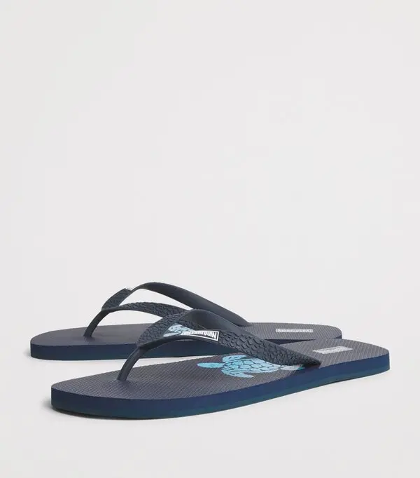 Vilebrequin Turtle Motif Flip Flops - Blue
