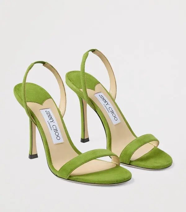 JIMMY CHOO Jenn 100 Suede Heeled Sandals - Green