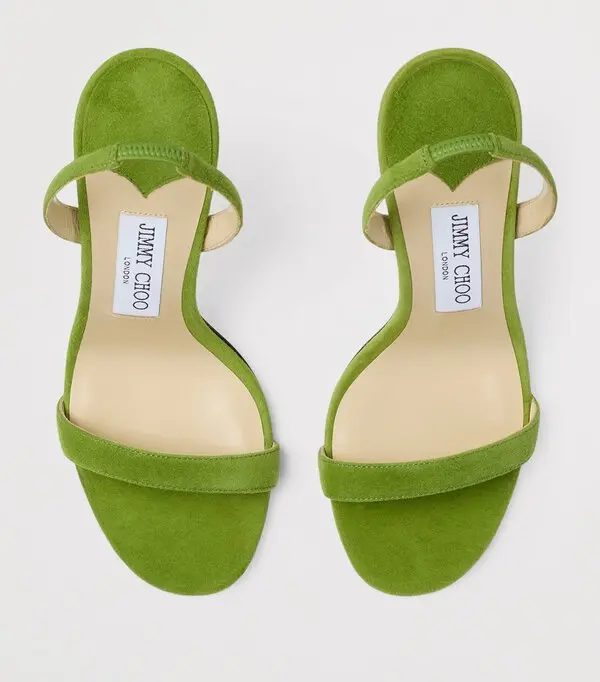 JIMMY CHOO Jenn 100 Suede Heeled Sandals - Green