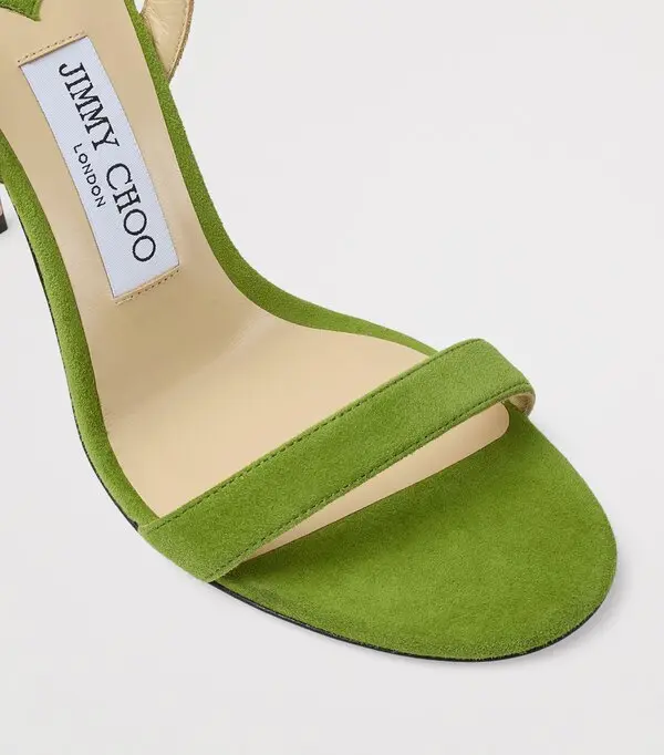 JIMMY CHOO Jenn 100 Suede Heeled Sandals - Green