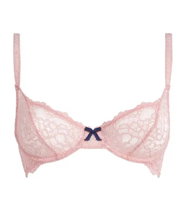 FLEUR DU MAL Lace Bianca Balconette Underwired Bra - Pink