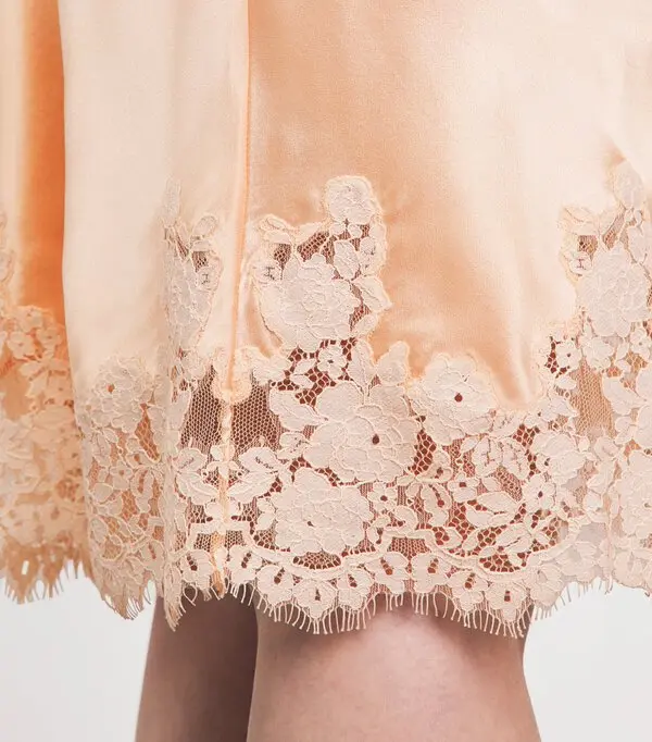 DÔEN Silk-lace Elowette Midi Skirt - Pink