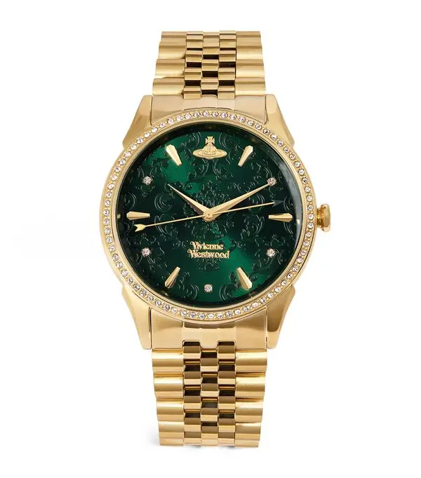 VIVIENNE WESTWOOD Swarovski-detail Wallace Bracelet Watch - Gold