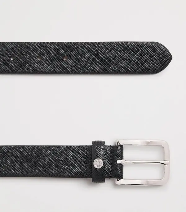 Harrods Saffiano Leather Logo Belt