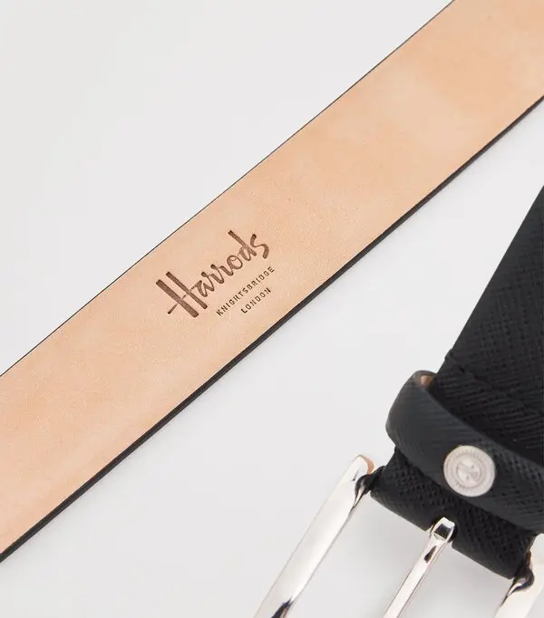 Harrods Saffiano Leather Logo Belt