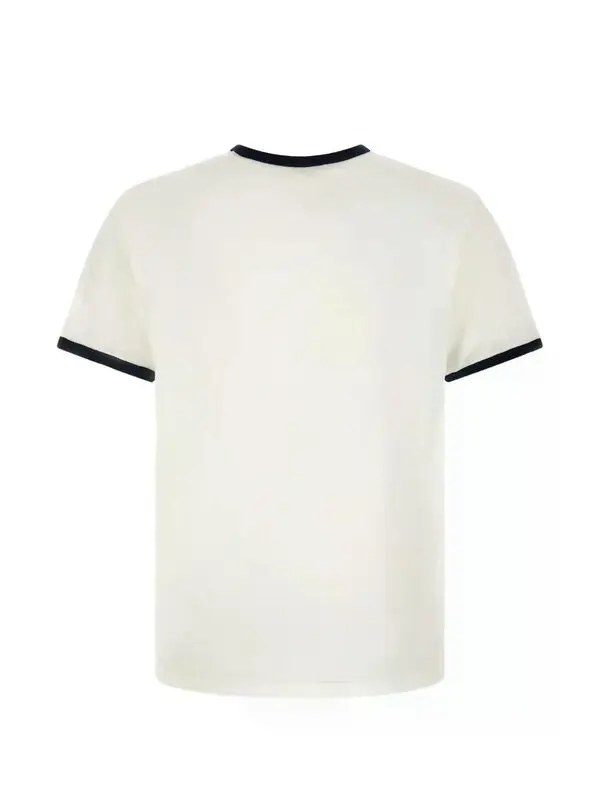SECOND / LAYER Flick, Spark, Inhale Ringer Skull-print Ringer T-shirt - Neutrals