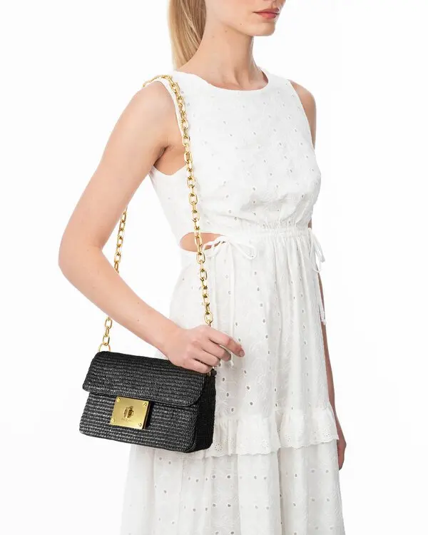 Eric Javits Amelie Straw Demi Pouch - Caper