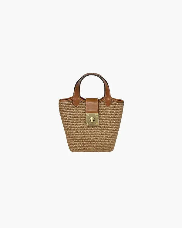 Eric Javits Mini Myka Raffia Bucket Bag - Caper