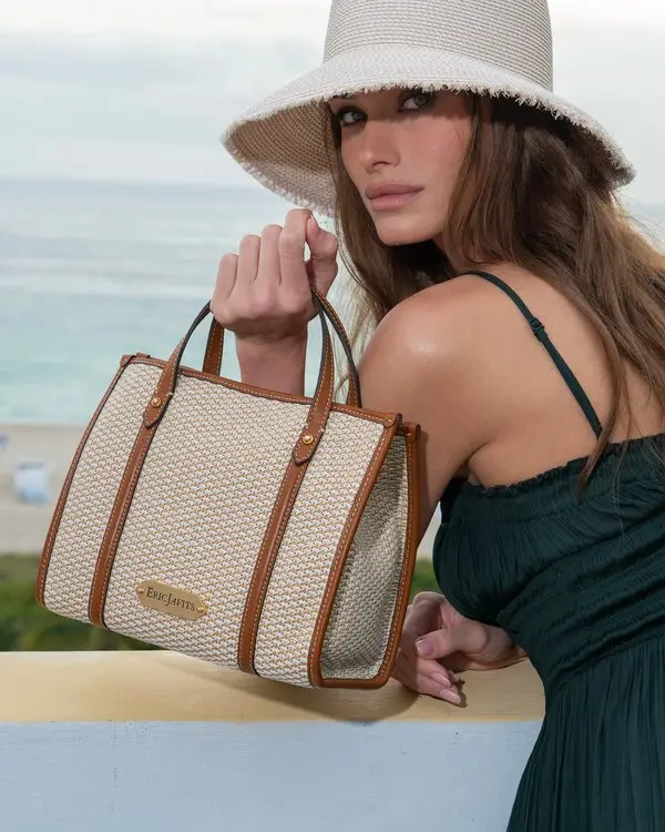 Eric Javits Lil Brickell Straw Shopper Bag