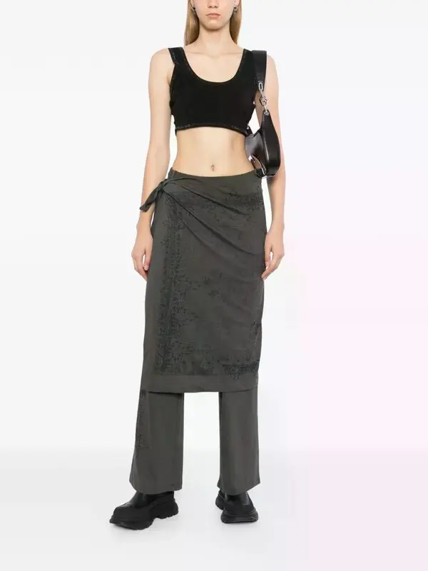 HYEIN SEO Wrap-panel Distressed-print Trousers