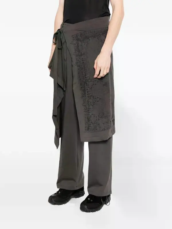 HYEIN SEO Wrap-panel Distressed-print Trousers