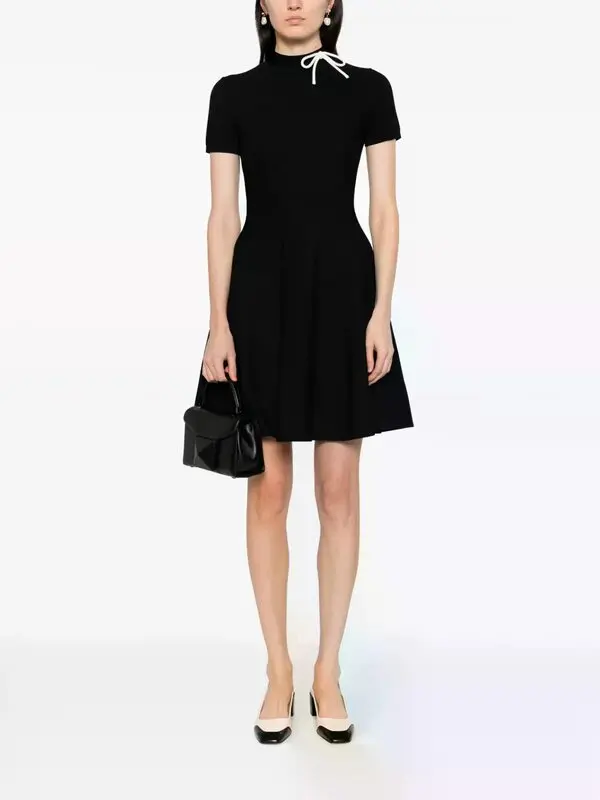 Valentino Garavani Bow-embellished Knit Minidress