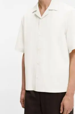 BOSS By Beckham Relaxed-fit Shirt In Fluid Fabric