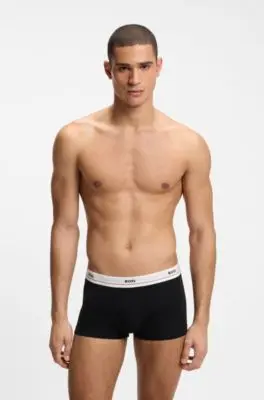 BOSS Five-pack Of Stretch-cotton Trunks With Logo Waistbands - Patterned