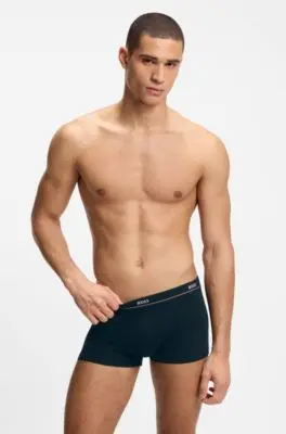 BOSS Five-pack Of Stretch-cotton Trunks With Logo Waistbands - Patterned