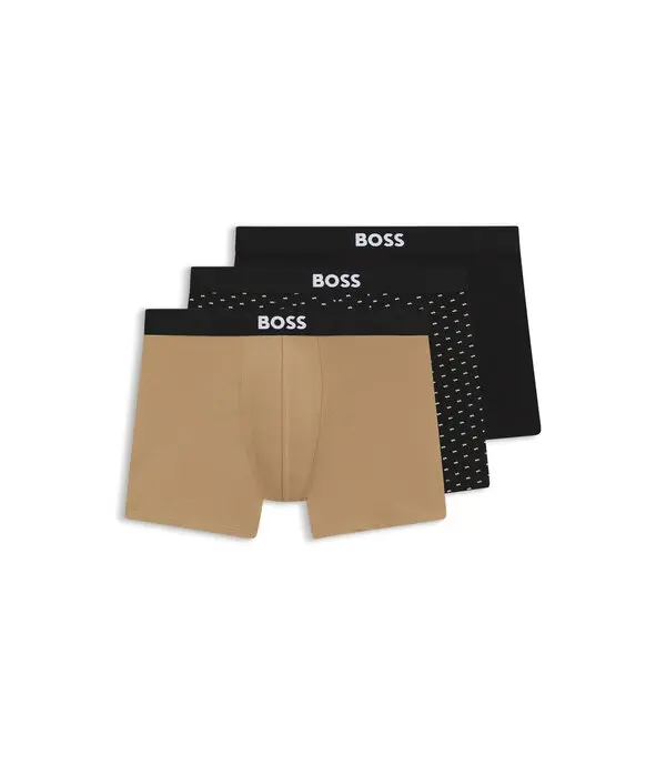 BOSS Three-pack Of Stretch-cotton Boxer Briefs - Light Beige